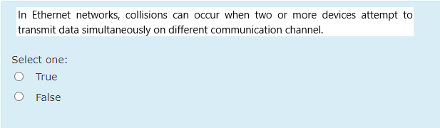 Solved In Ethernet networks, collisions can occur when two | Chegg.com