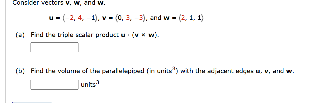 Solved Consider vectors v,w, ﻿and | Chegg.com