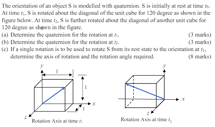 Solved The orientation of an object S is modelled with | Chegg.com