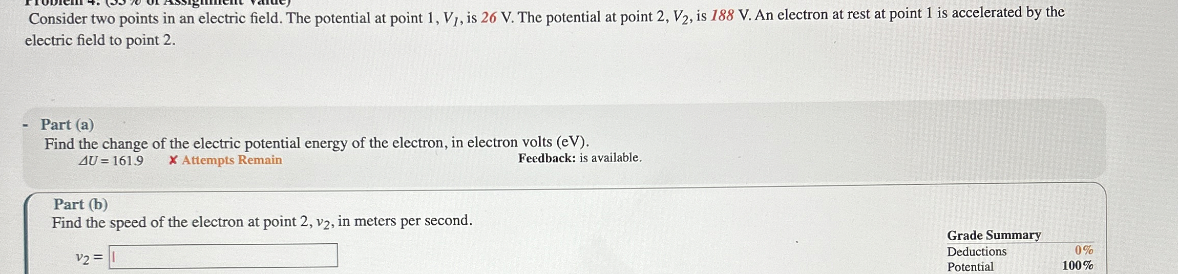 Solved Consider two points in an electric field. The | Chegg.com