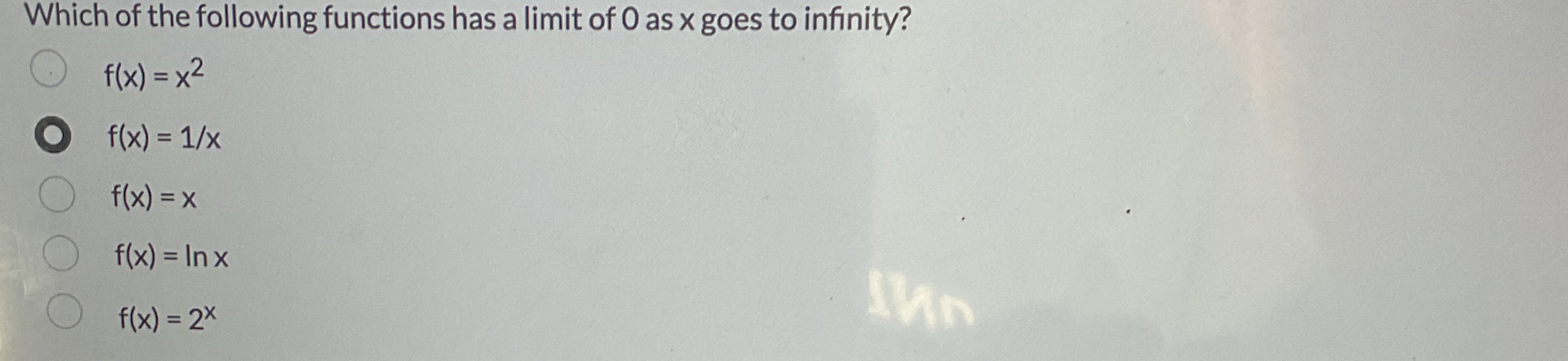 Solved Which of the following functions has a limit of 0 ﻿as | Chegg.com