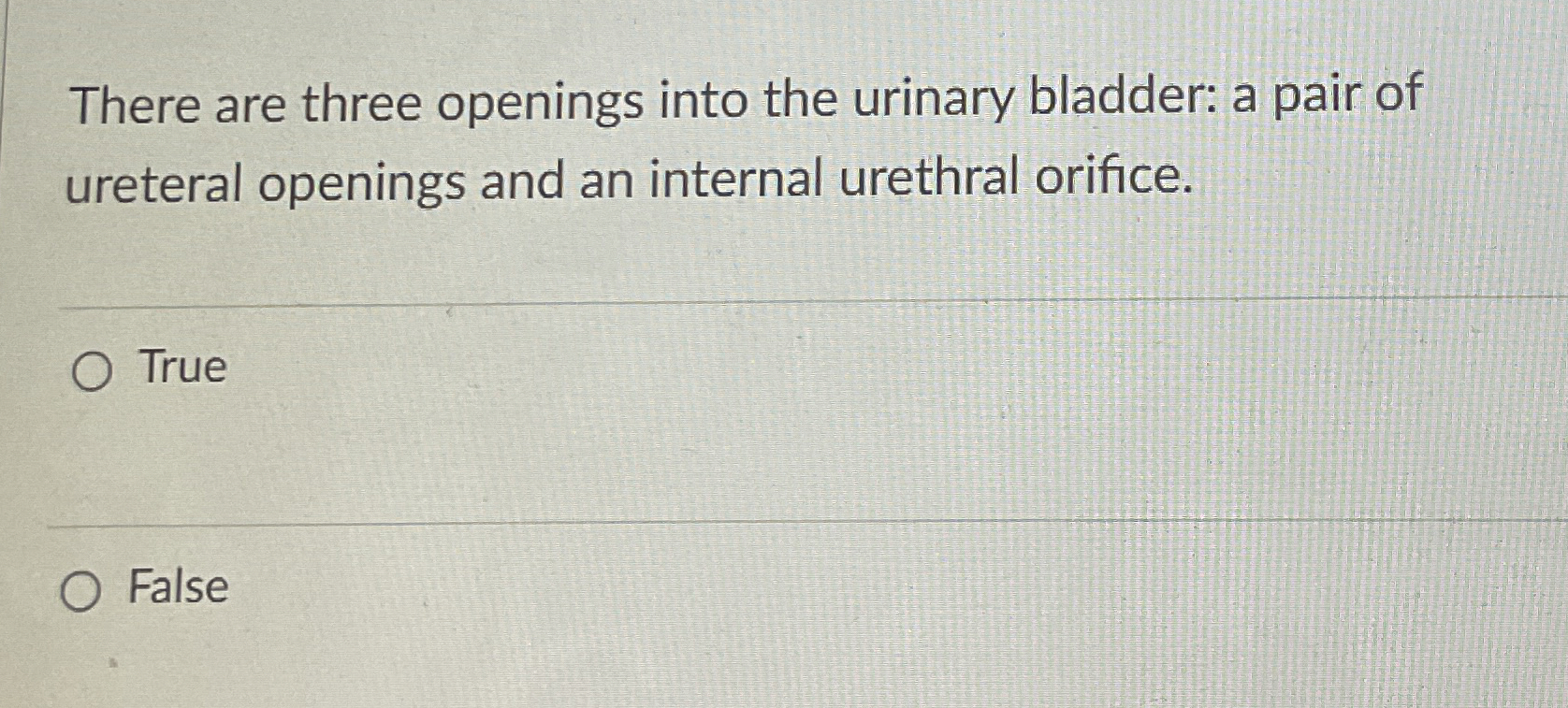 There are three openings into the urinary bladder: a | Chegg.com