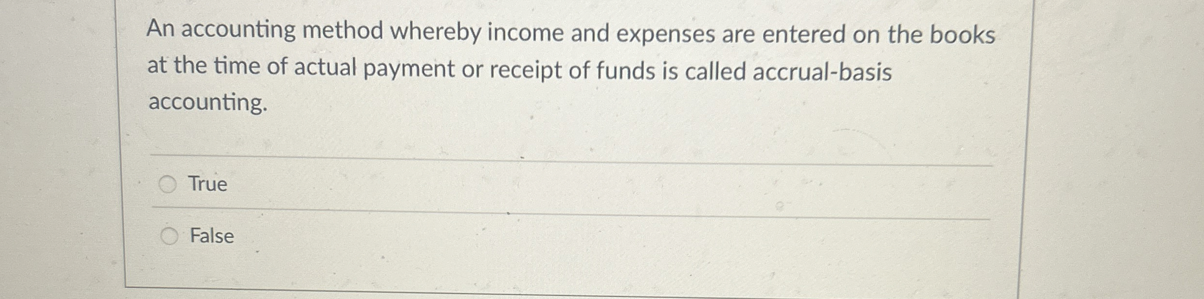 Solved An accounting method whereby income and expenses are | Chegg.com