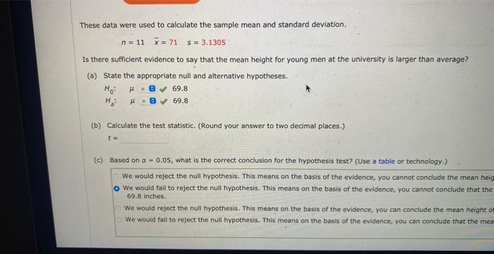 Solved (chei): These itata were usod to croulme the sample | Chegg.com