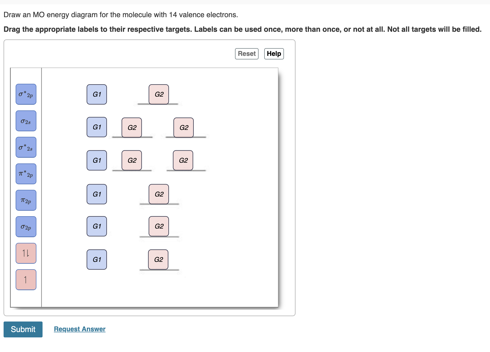 Solved Draw an MO energy diagram for the molecule with 14 | Chegg.com