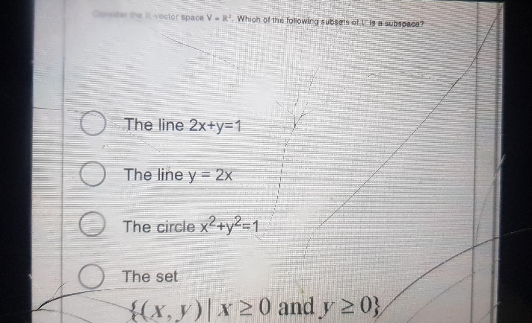Solved The line 2x+y=1 The line y=2x The circle x2+y2=1 The | Chegg.com