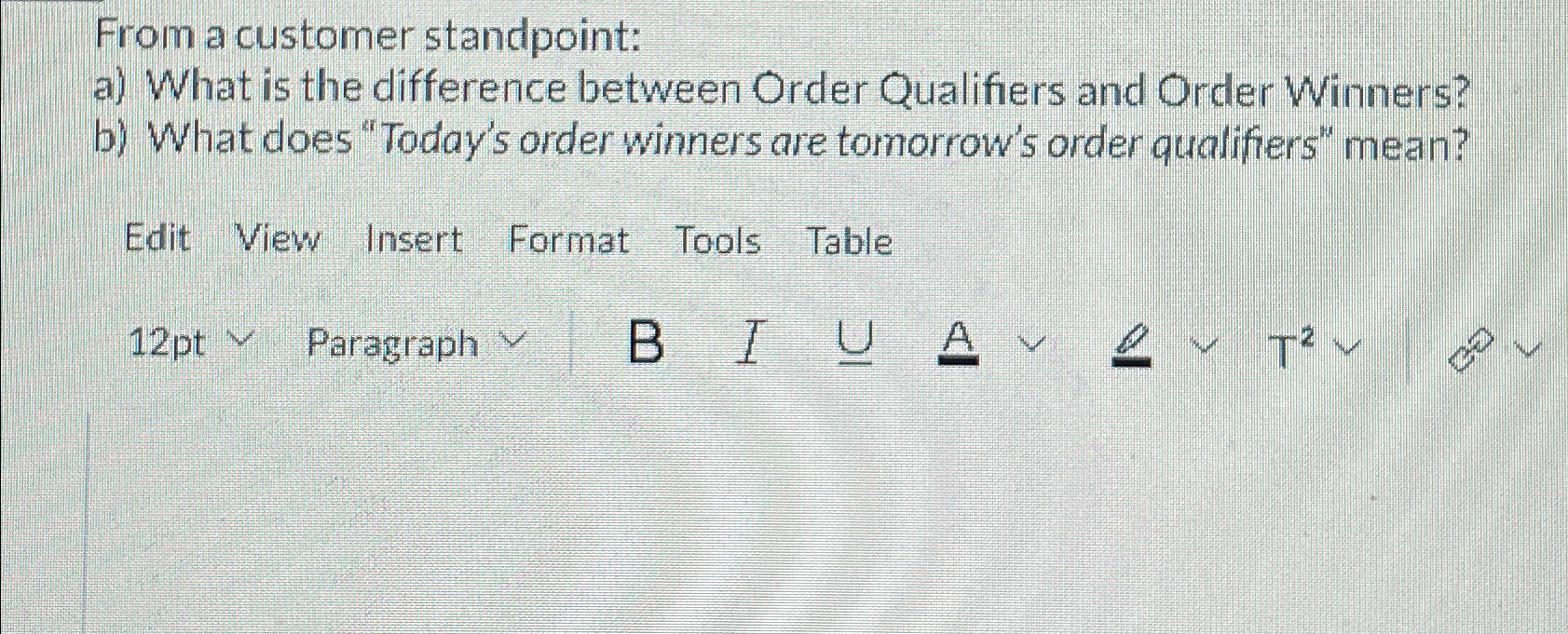 Solved From a customer standpoint:a) ﻿What is the difference | Chegg.com