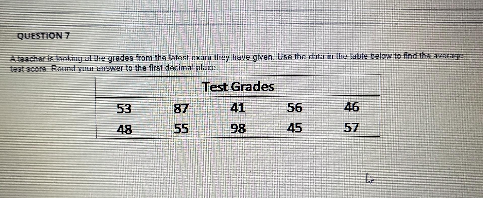 Solved A teacher is looking at the grades from the latest | Chegg.com