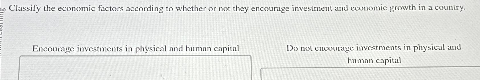 Solved Classify the economic factors according to whether or | Chegg.com