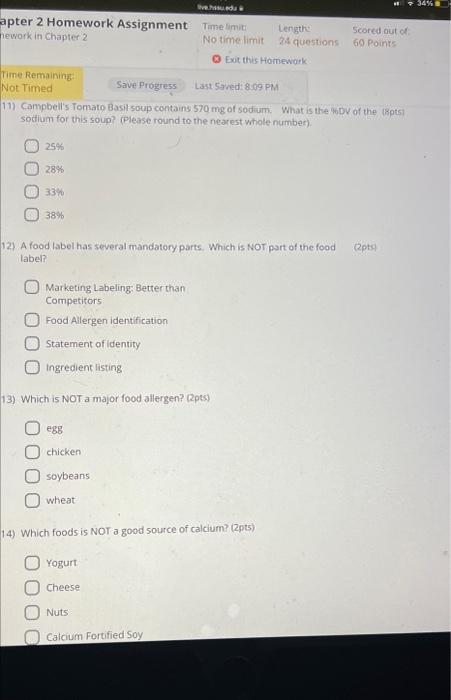 Solved live.sudu Time limit apter 2 Homework nework in | Chegg.com