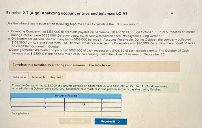 Solved Exercise 2.7 (Algo) Analyzing account entries and | Chegg.com
