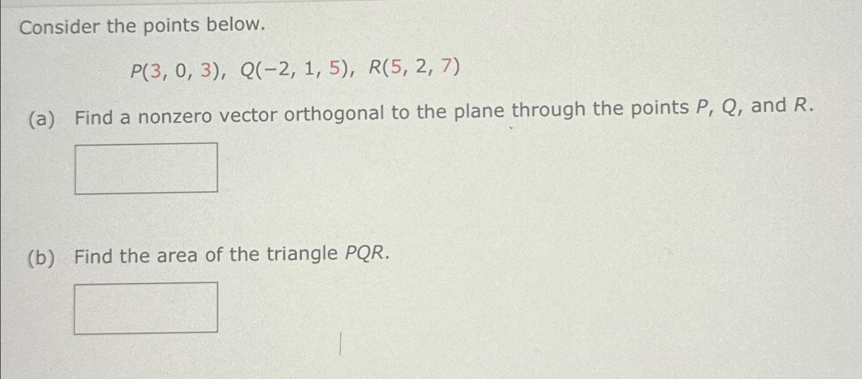 Solved Consider the points | Chegg.com