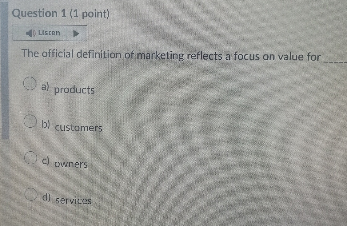 Solved Question 1 (1 ﻿point)ListenThe official definition of | Chegg.com