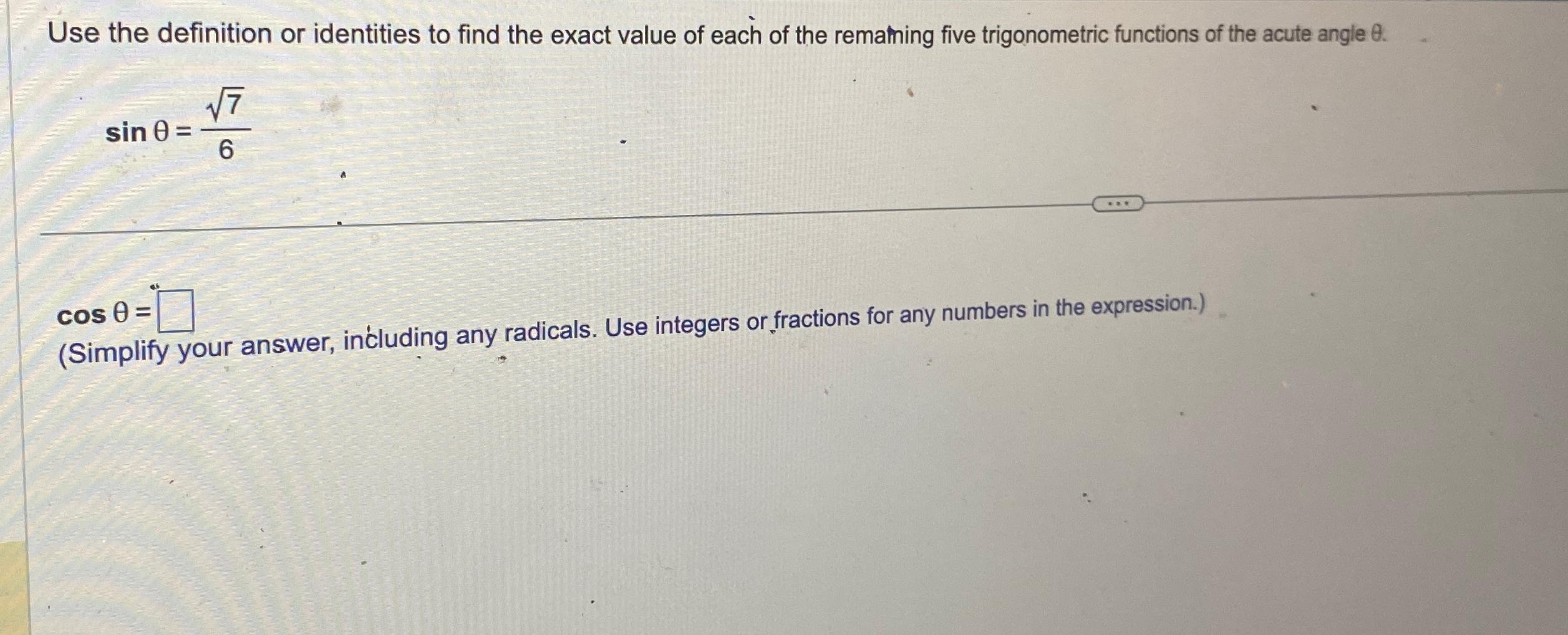 Solved Use the definition or identities to find the exact | Chegg.com