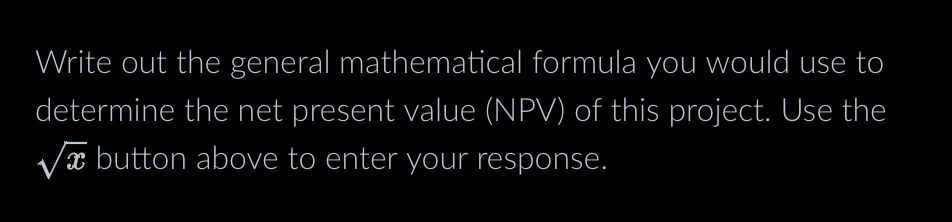 Solved Net Present Value: (Questions 8 - 10; 6 ﻿points | Chegg.com