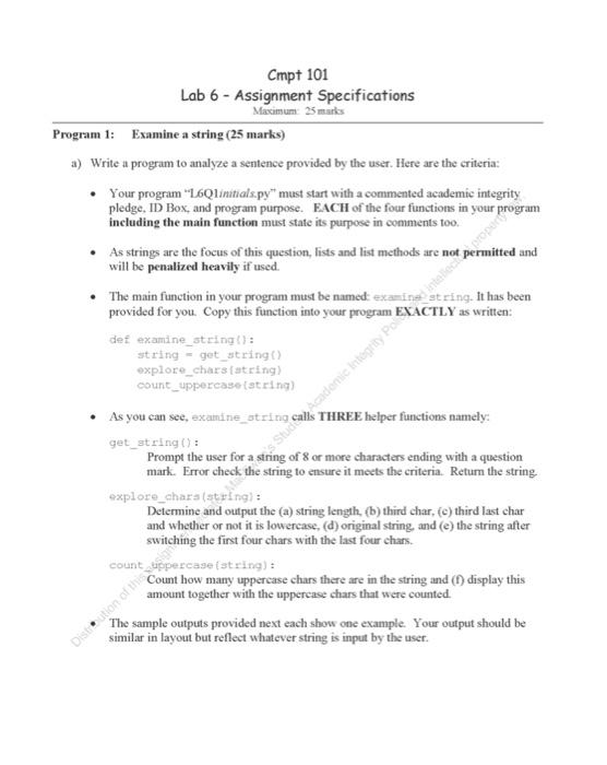 Solved Lab 6 - Assignment Specitications Maximuni: 25 marks | Chegg.com