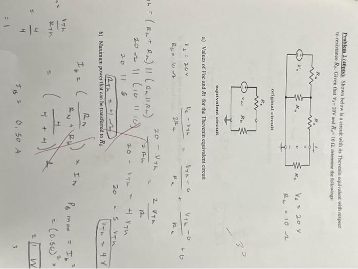 Solved Problem 2 (40pts): Shown below is a circuit with its | Chegg.com Solved Problem 2 (40pts): Shown below is a circuit with its | Chegg.com