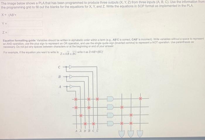 Solved The image below shows a PLA that has been programmed | Chegg.com
