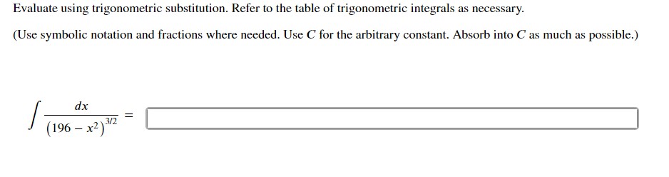 Evaluate using trigonometric substitution. Refer to | Chegg.com