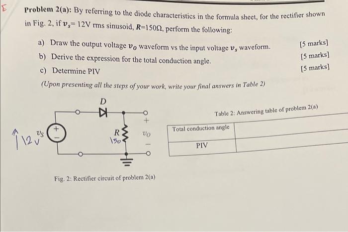 Solved Problem 2(a): By referring to the diode | Chegg.com