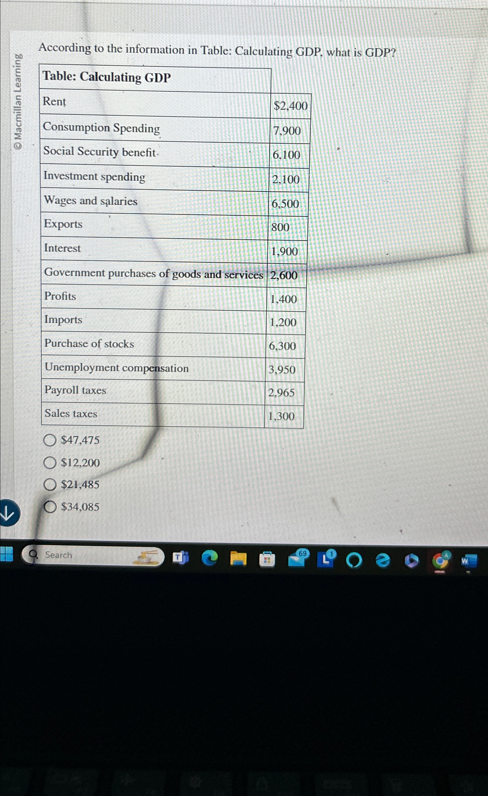 Solved According to the information in Table: Calculating | Chegg.com