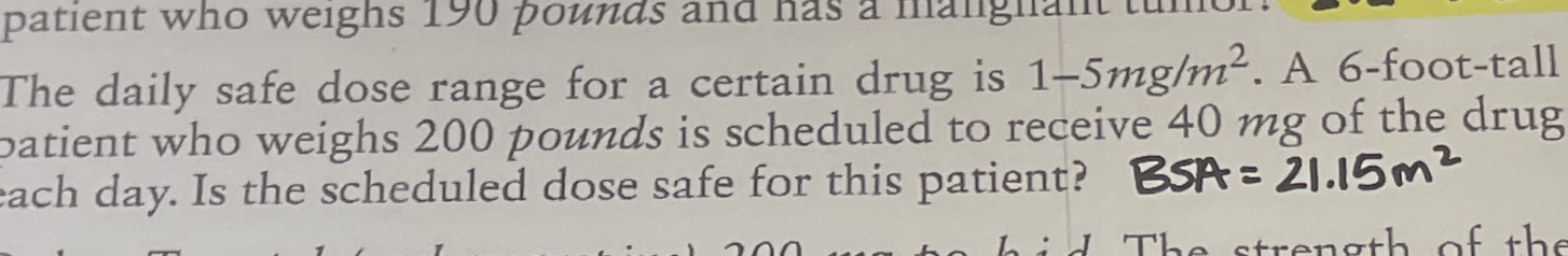 Solved The daily safe dose range for a certain drug is | Chegg.com