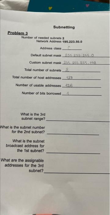 Solved Subnetting Problem 3 Number Of Needed Subnets 2