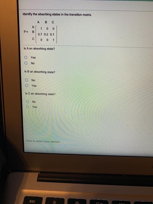 Solved Identify the absorbing states in the transition | Chegg.com