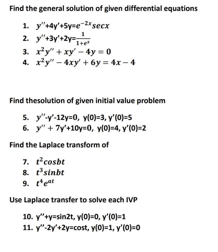 Solved Find the general solution of given differential | Chegg.com