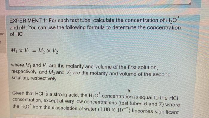 Solved estion 1 EXPERIMENT 1: Record your observations in | Chegg.com