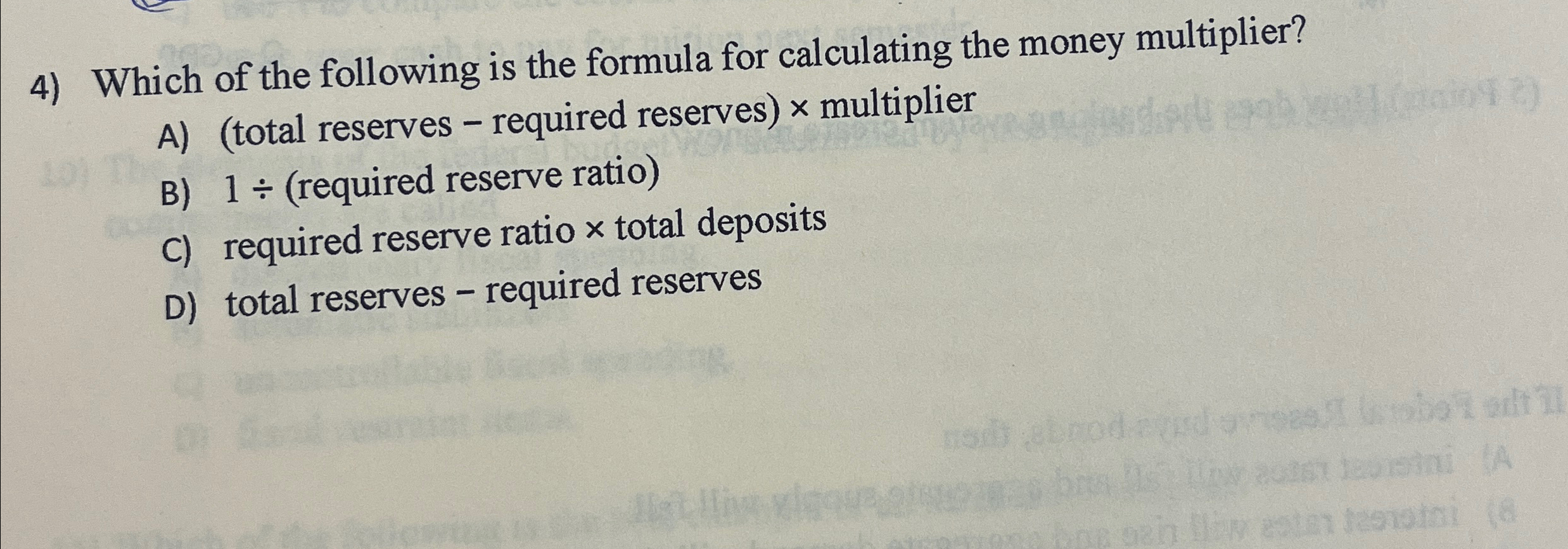 Solved Which of the following is the formula for calculating | Chegg.com