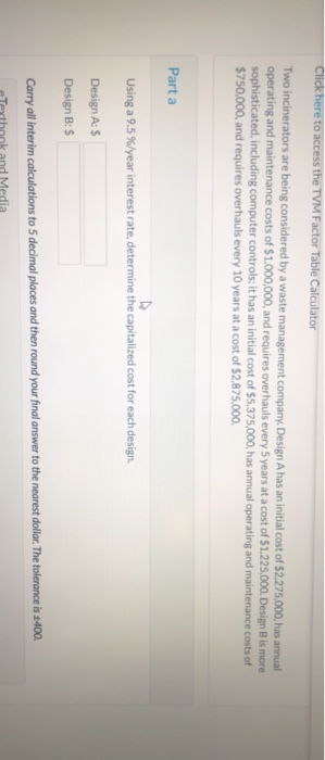 Solved Click here to access the TVM Factor Table Calculator | Chegg.com