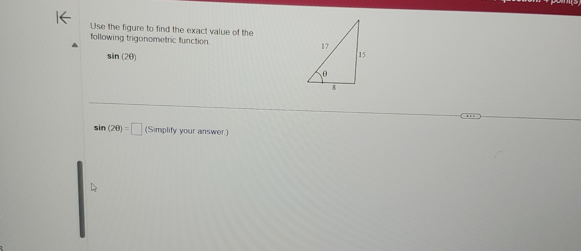 Solved Use the figure to find the exact value of the | Chegg.com