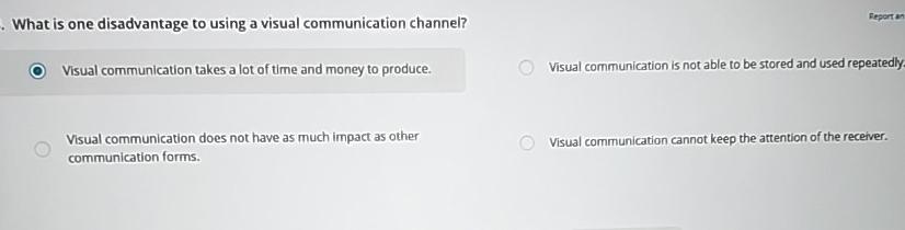 Solved What is one disadvantage to using a visual | Chegg.com