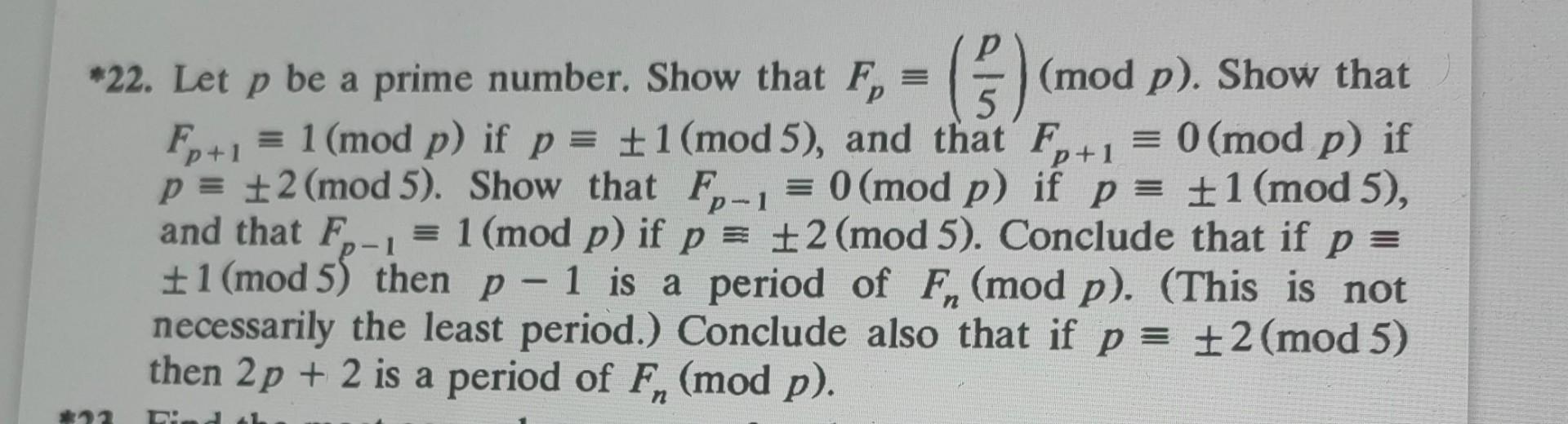 Solved *22. Let p be a prime number. Show that | Chegg.com