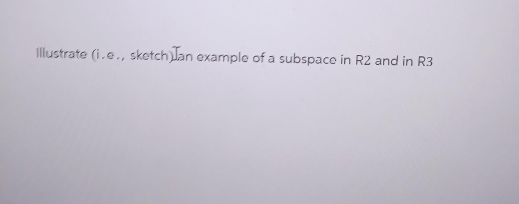 Solved Illustrate (i.e., sketch) Jan example of a subspace | Chegg.com