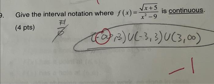 Solved Give the interval notation where f(x)=x2−9x+5 is | Chegg.com