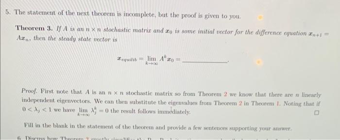 Solved Theorem 1. If A is an n×n matrix with n linearly | Chegg.com