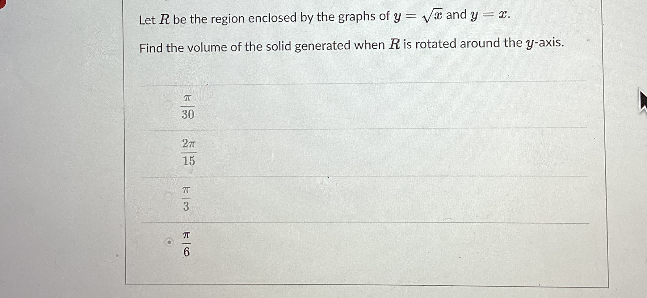 Solved Let R ﻿be the region enclosed by the graphs of y=x2 | Chegg.com