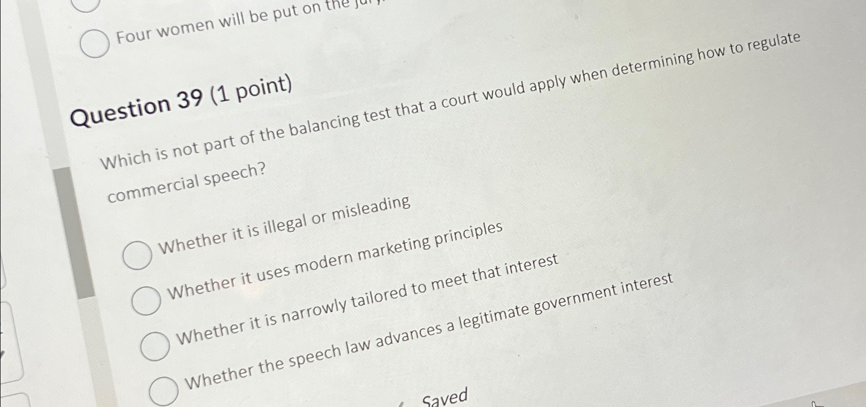 Solved Question 39 (1 ﻿point)Which is not part of the | Chegg.com