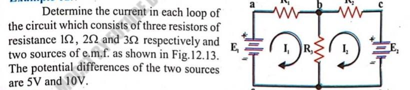 Solved Determine the current in each loop of the circuit | Chegg.com