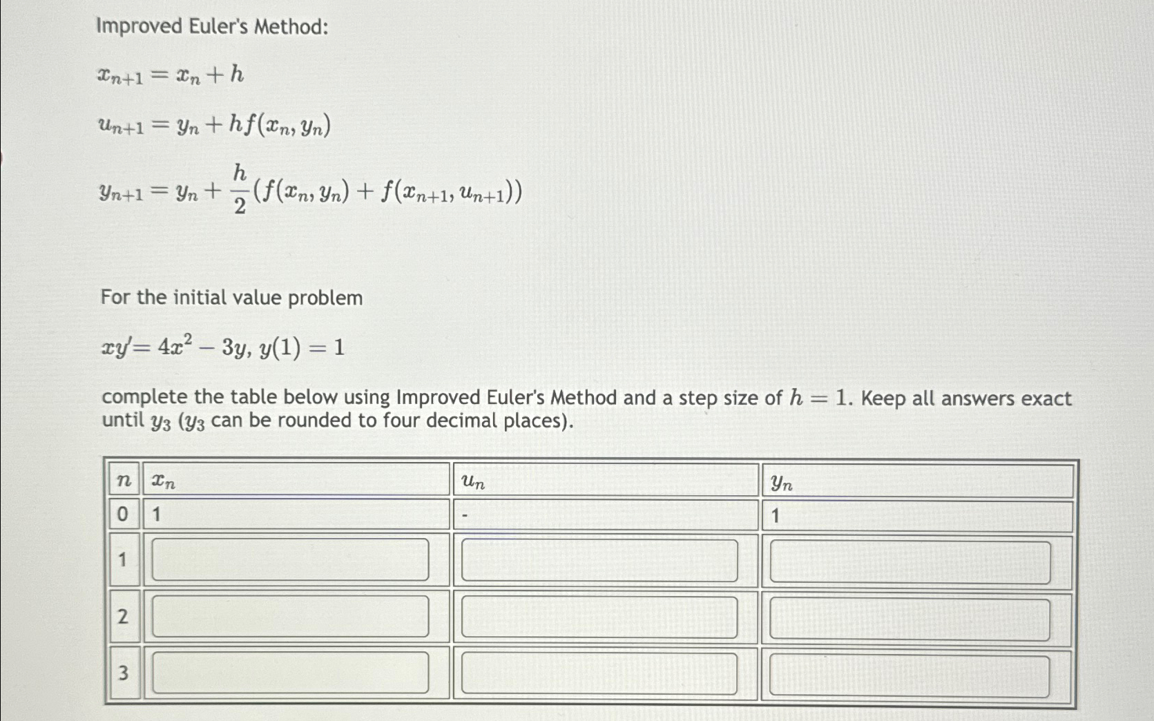 Solved Improved Euler's | Chegg.com