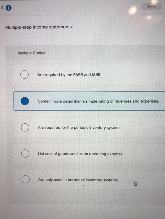 Solved 40 Saved Multiple-step income statements: Multiple | Chegg.com