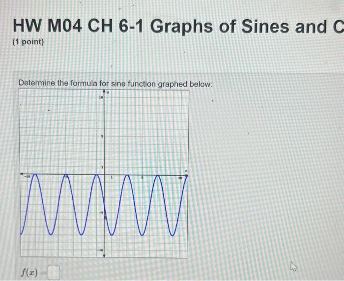 HW M04 CH 6-1 Graphs of Sines and (1 point) Determine | Chegg.com