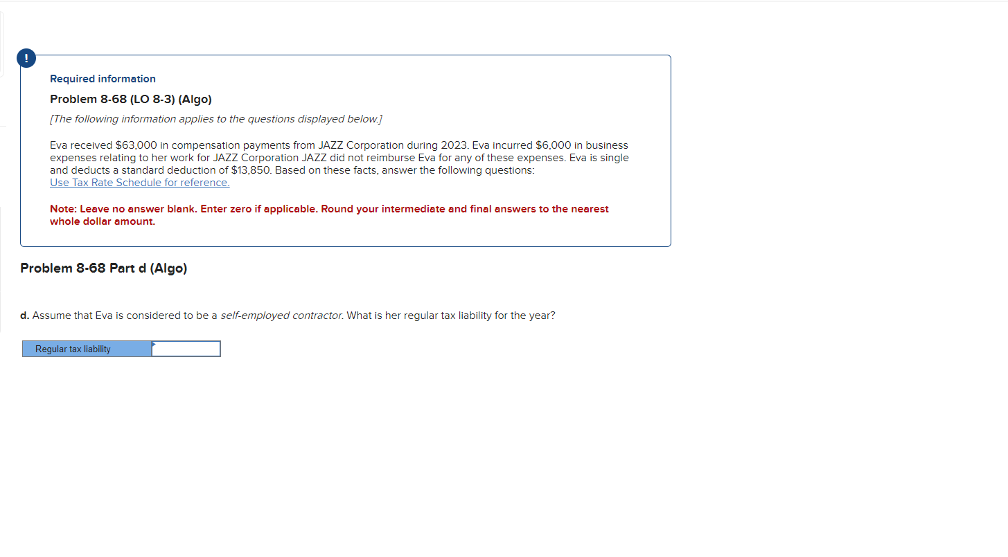Solved !Required informationProblem 8-68 (LO 8-3) (Algo)[The | Chegg.com