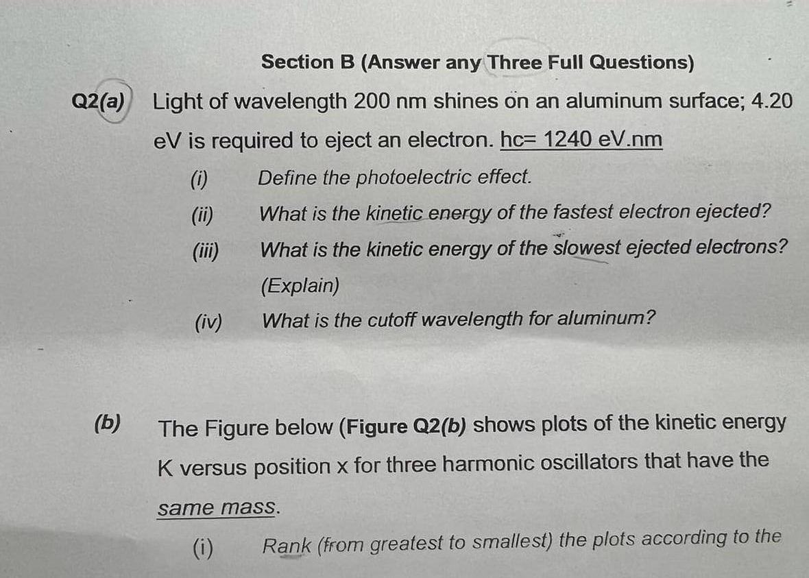 Solved Section B (Answer any Three Full Questions)Q2(a) | Chegg.com