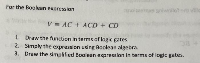 Solved AˉBˉC+ABˉCˉ+ABC 1. Draw the logic circuit from the | Chegg.com