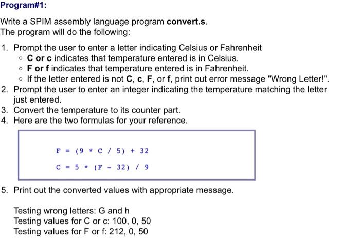 Solved Program#1: Write a SPIM assembly language program | Chegg.com Solved Program#1: Write a SPIM assembly language program | Chegg.com