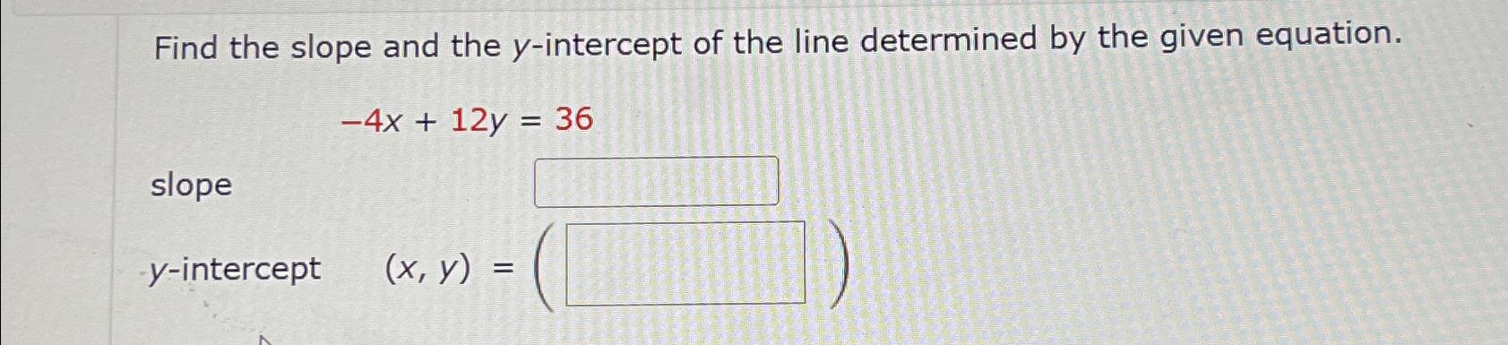 Solved Find the slope and the y-intercept of the line | Chegg.com