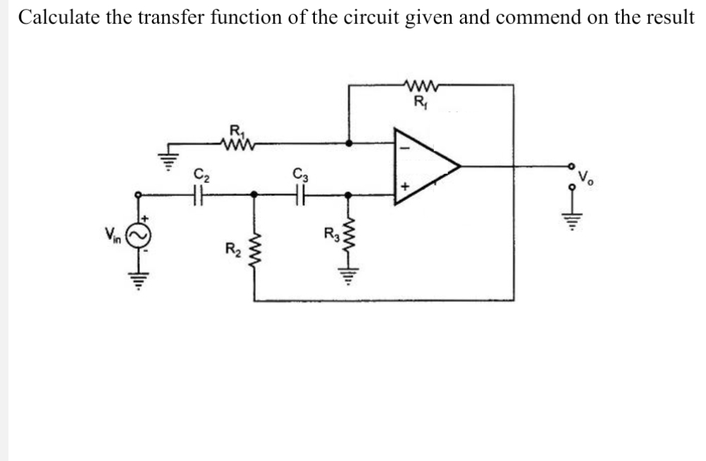 Solved Calculate the transfer function of the circuit given | Chegg.com